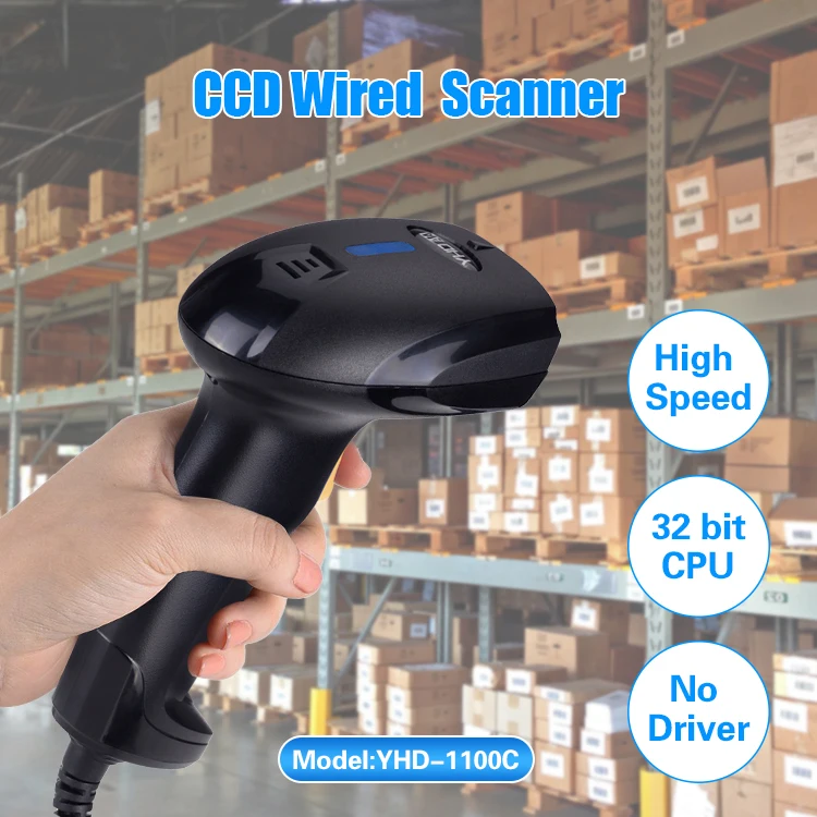 YHDAA Scan Handheld USB 1D Barcode Scanner with Stand Wired CCD Bar ...