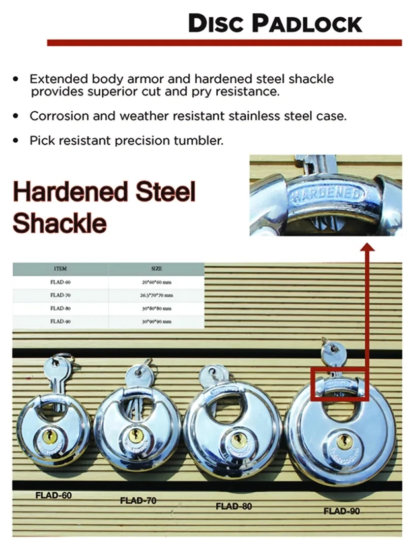 BBDHOME Heavy Duty Disk Padlock - Rust-Resistant Security