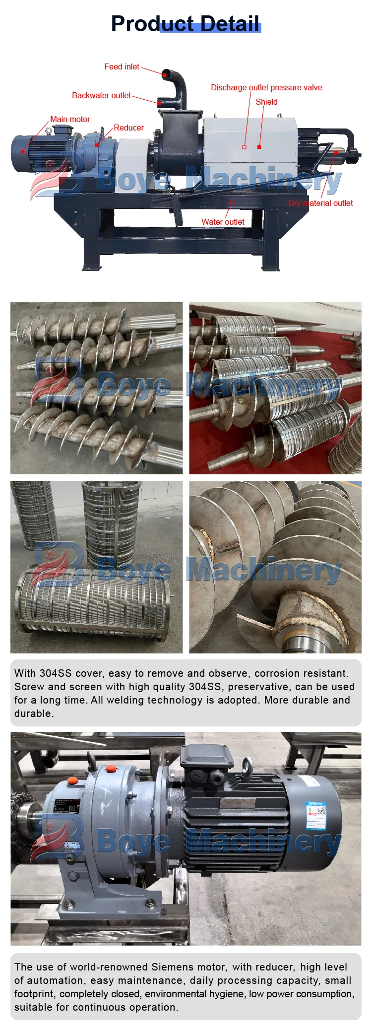 Cow Dung Extractor Farm Manure Dewatering Machine Manure Dewatering ...