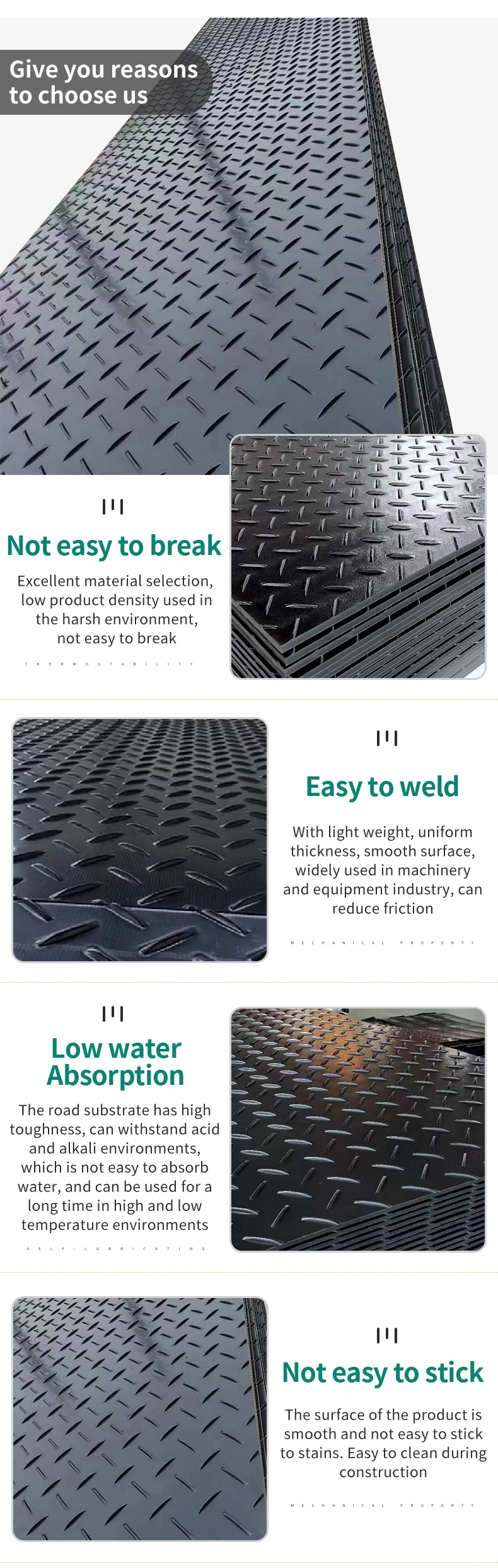 Hdpe 4x8 Ft Protection Construction Ground Cover Mats Upe Plastic Road ...