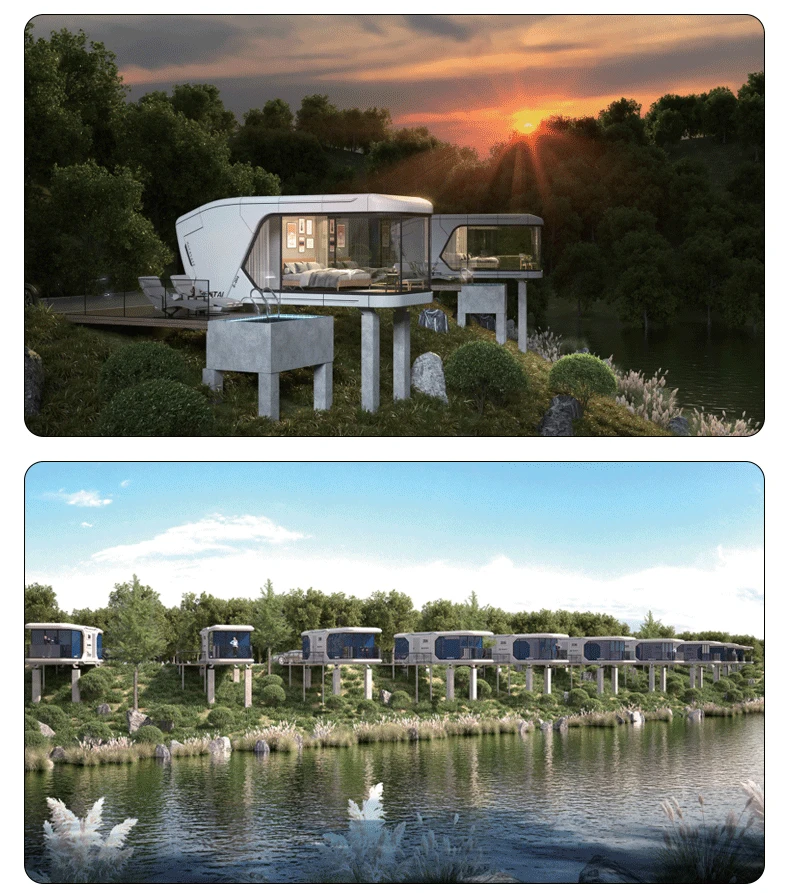 Modular Prefabricated Beach Expandable Container House Hotel Space ...