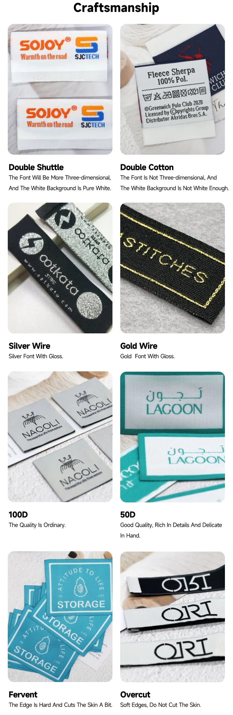 Custom Brand Logo Tiny Letters Garment Labels - Black Woven