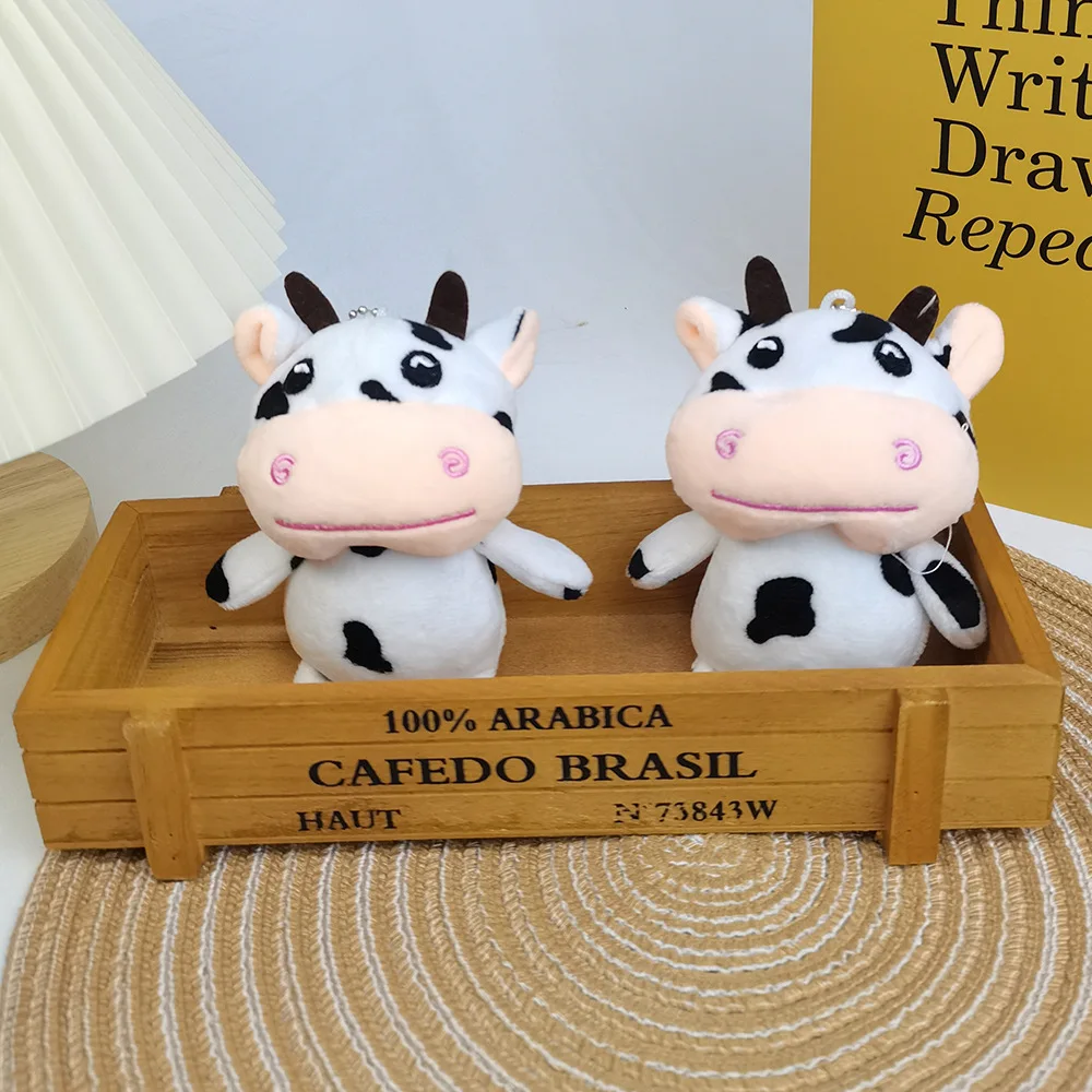 10cm Cute Milk Cow Plush Toy - Perfect Keychain Gift