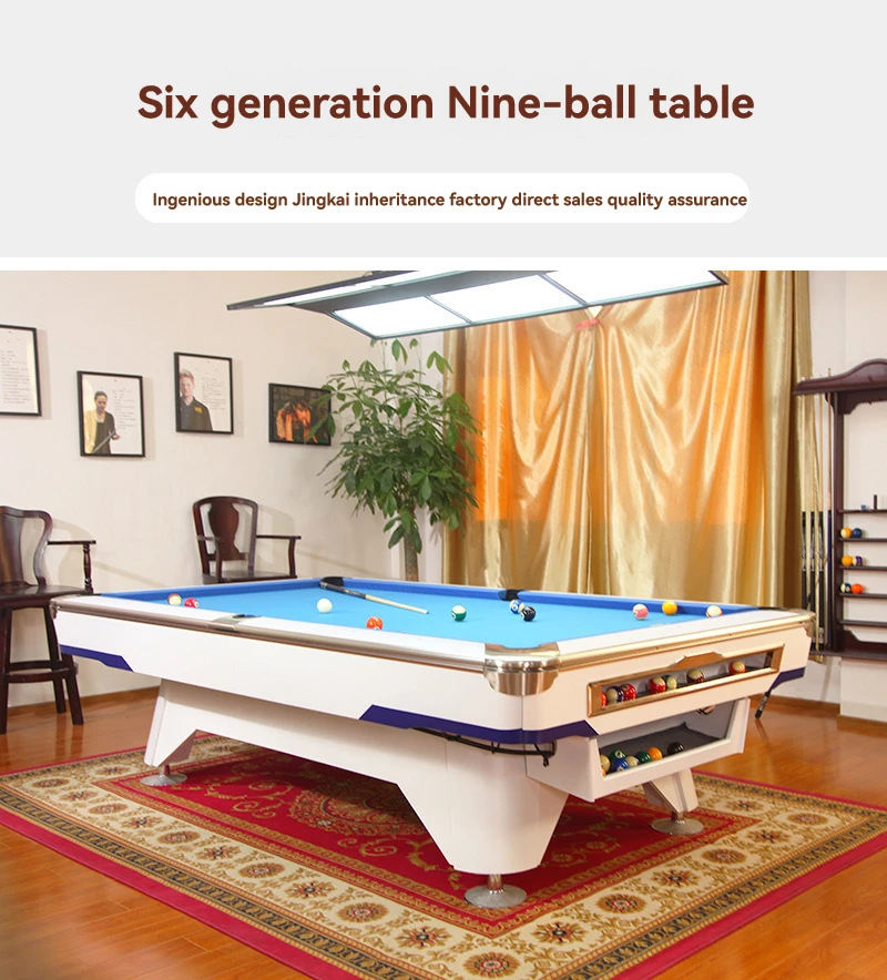 High Quality 9 Ft Pool Table With Chinese 8 Ball Slate Solid Wood Rail ...