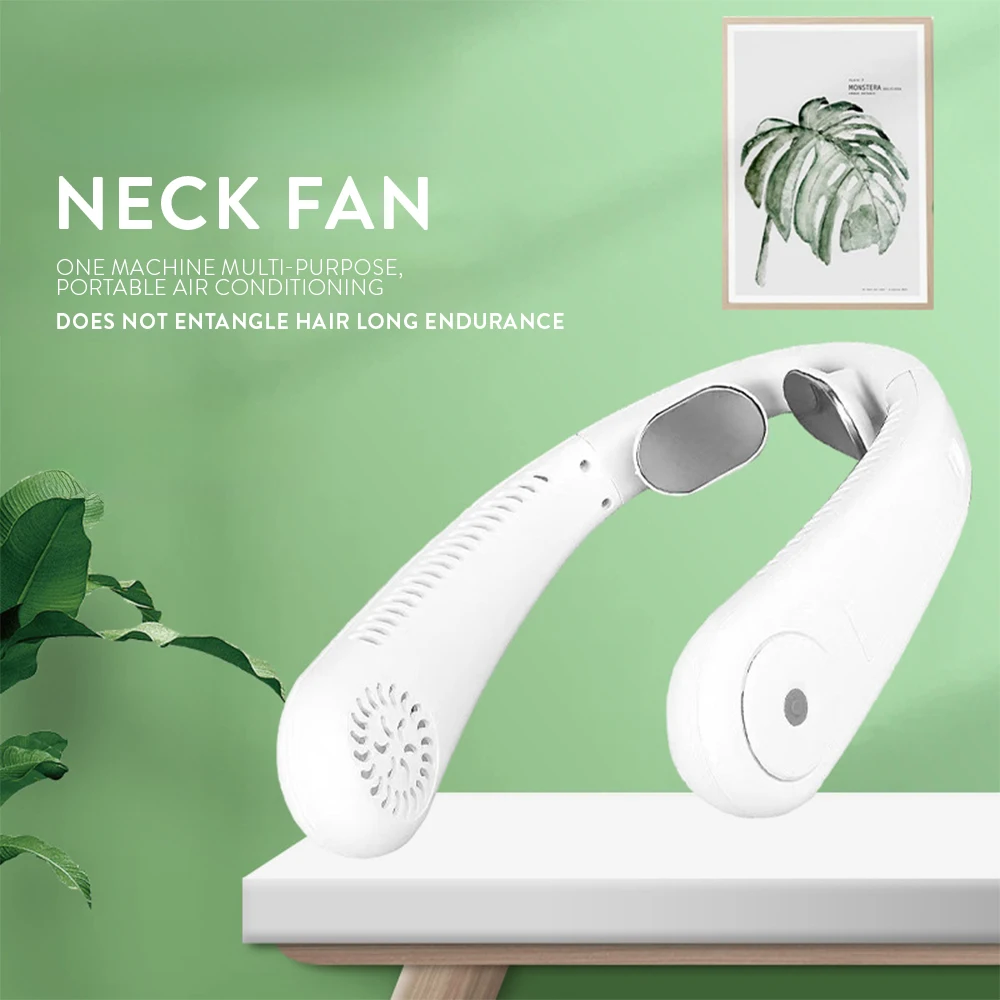 Portable 3 Speeds Personal Neck Fan Air Volume Airflow Bladeless Neck ...