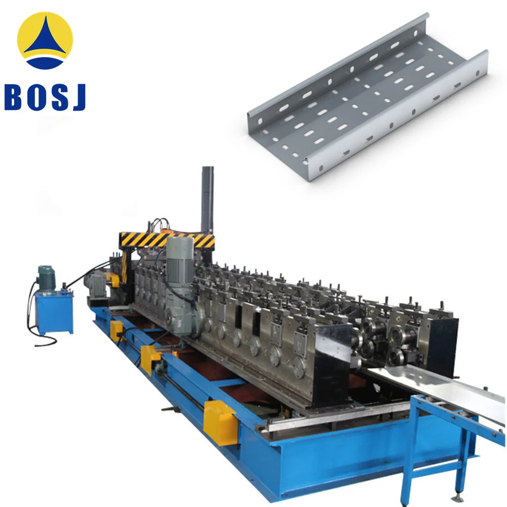 Perforated galvanized cable tray channel trunking roll forming machine ...
