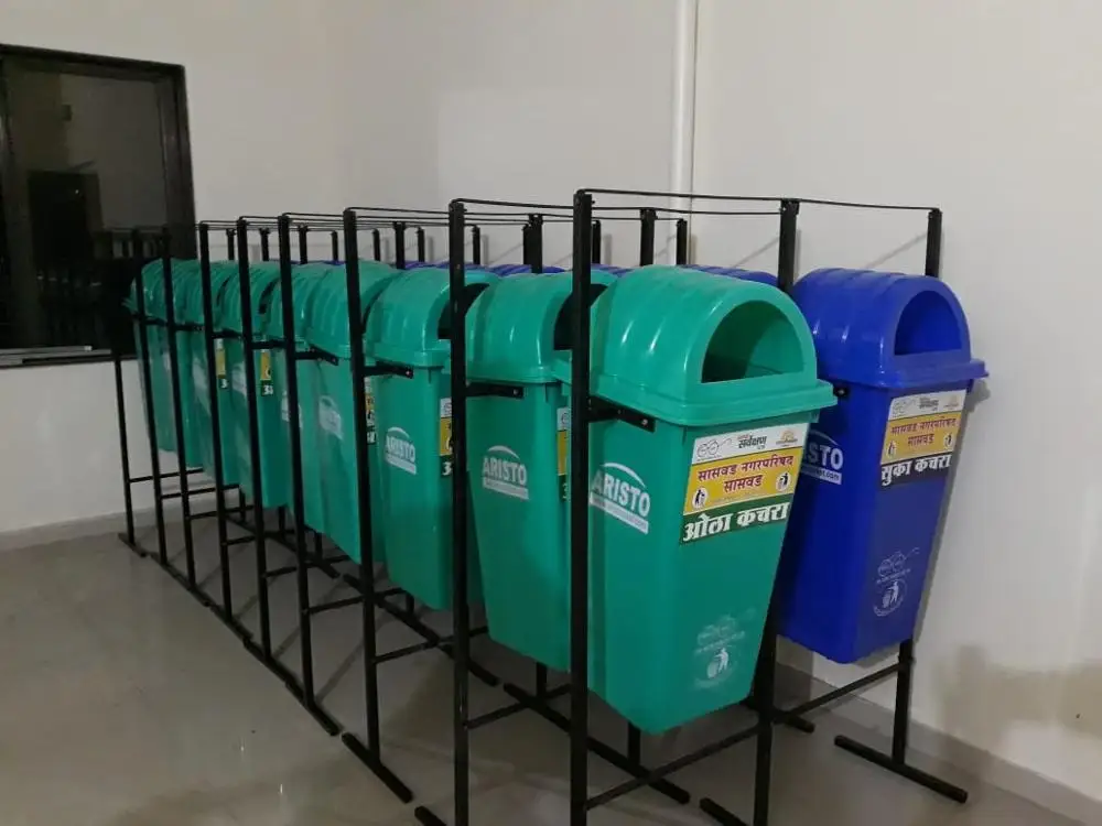 2025 Twin Fiberglass Bin Wet and Dry Waste Dustbin Recycling Trash Bin ...
