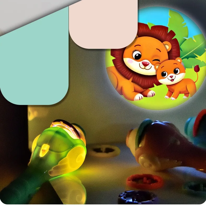 Baby Sleeping Story Book Flashlight Projector Cartoon Torch Lamp ...