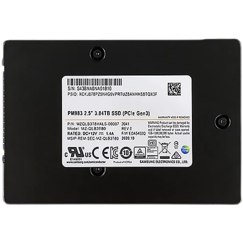 PM983 3.84T U.2 Nvme SSD - Enterprise Capacity & Performance