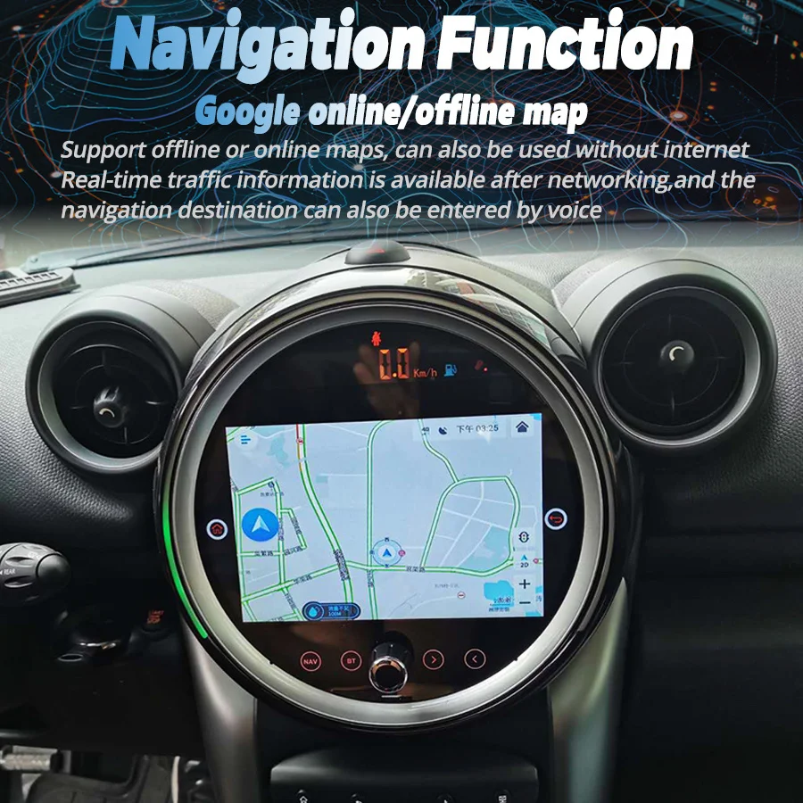 Android 12 Autoradio Screen for MINI COUNTRYMAN - Navirider