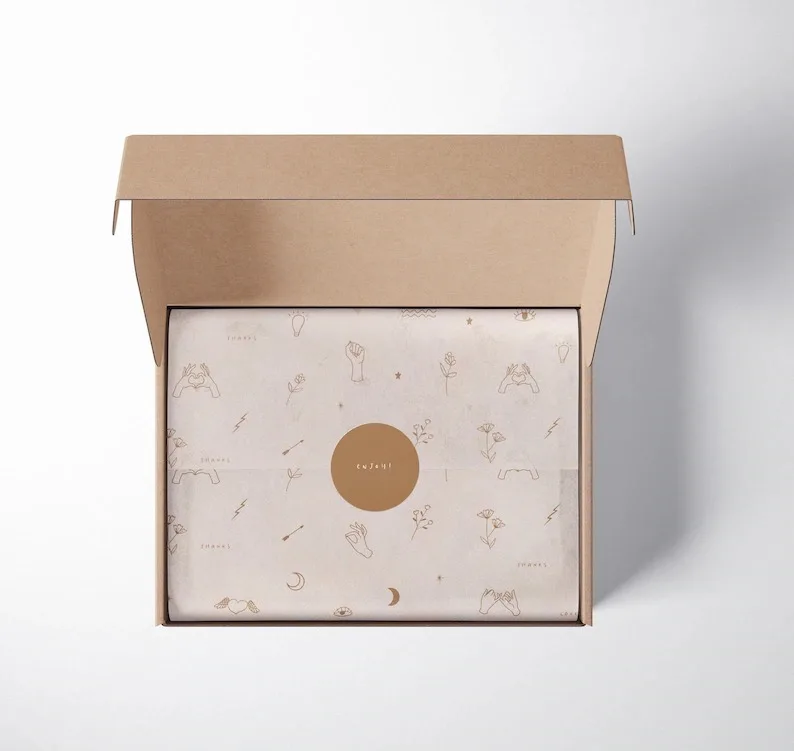 Design Your Branded Wrapping Packaging Paper and Stickers Gift Box ...