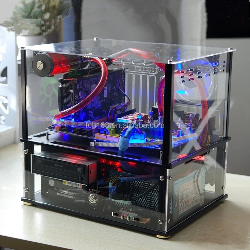 Transparent Acrylic PC Case - Clear Vertical Gaming Case