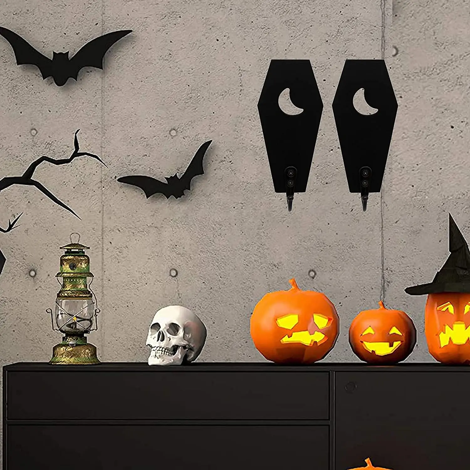 Coffin Key Wood Holder Spooky Gothic Decor Wall Wood Shelf - Buy Home ...