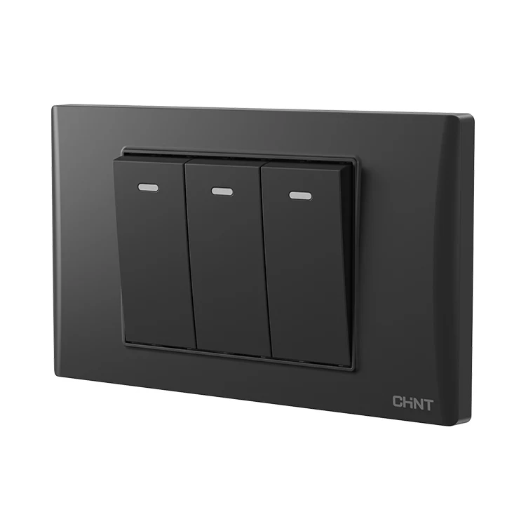 Chint Wall Light Switch 3 Gang 1 Way New Design Electrical Wall Light ...
