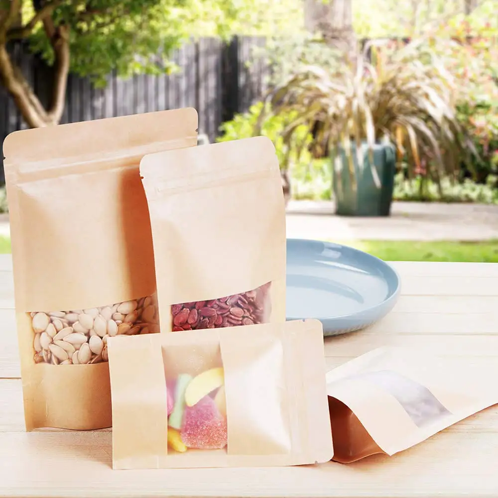 Wholesale Food Packaging Kraft Paper Pouches - Customizable