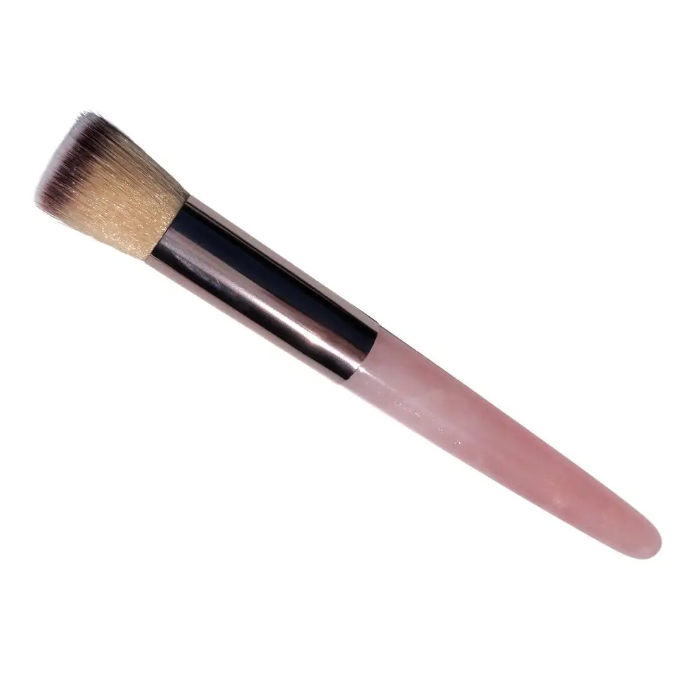 Luxury High Quality Natural Rose Quartz Gemstone Makeup Brushes Natural ...