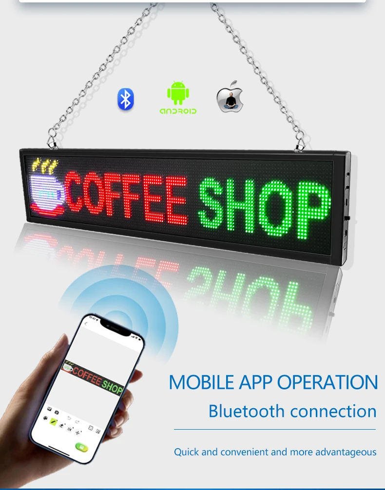 Flashing Scrolling Led Message Board App Custom Words Advertising Led Screen Bar Shop Open Sign ...