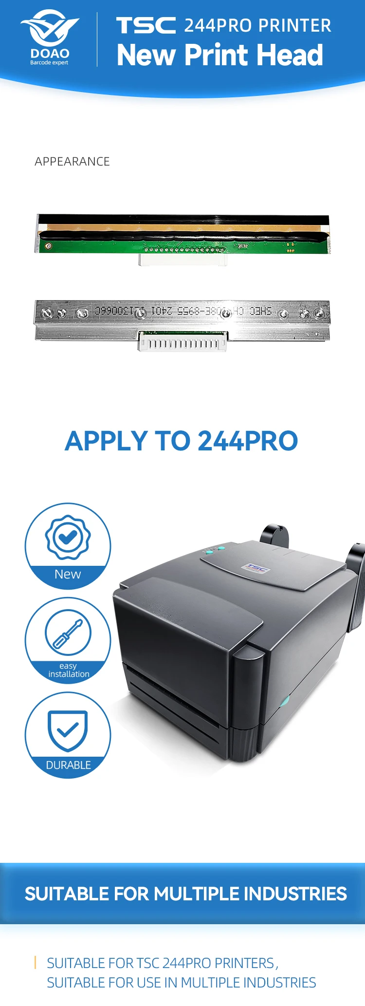 New Thermal Printhead Used For Tsc Ttp 244pro Printer Print Head For ...