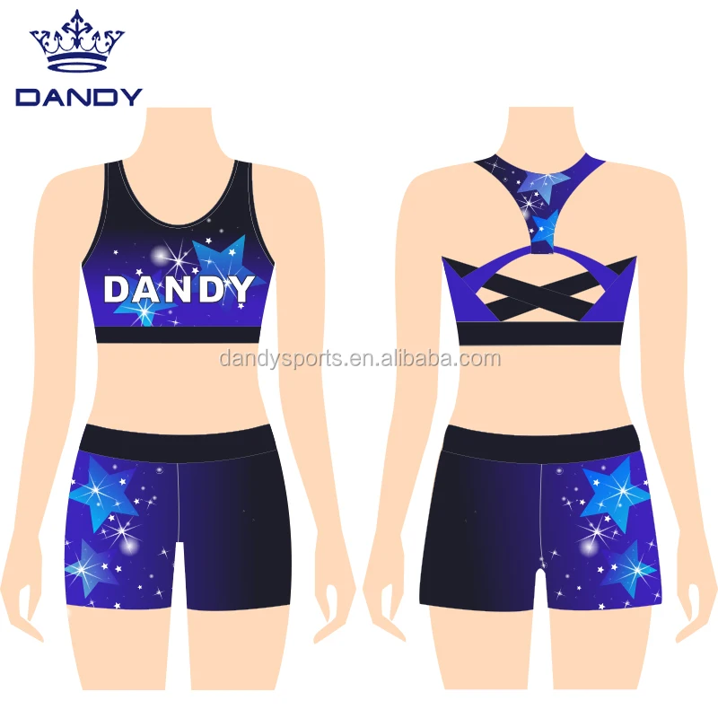 Customized Cheerleading Shiny Gradient Warming Ups Cheerleader Uniforms ...