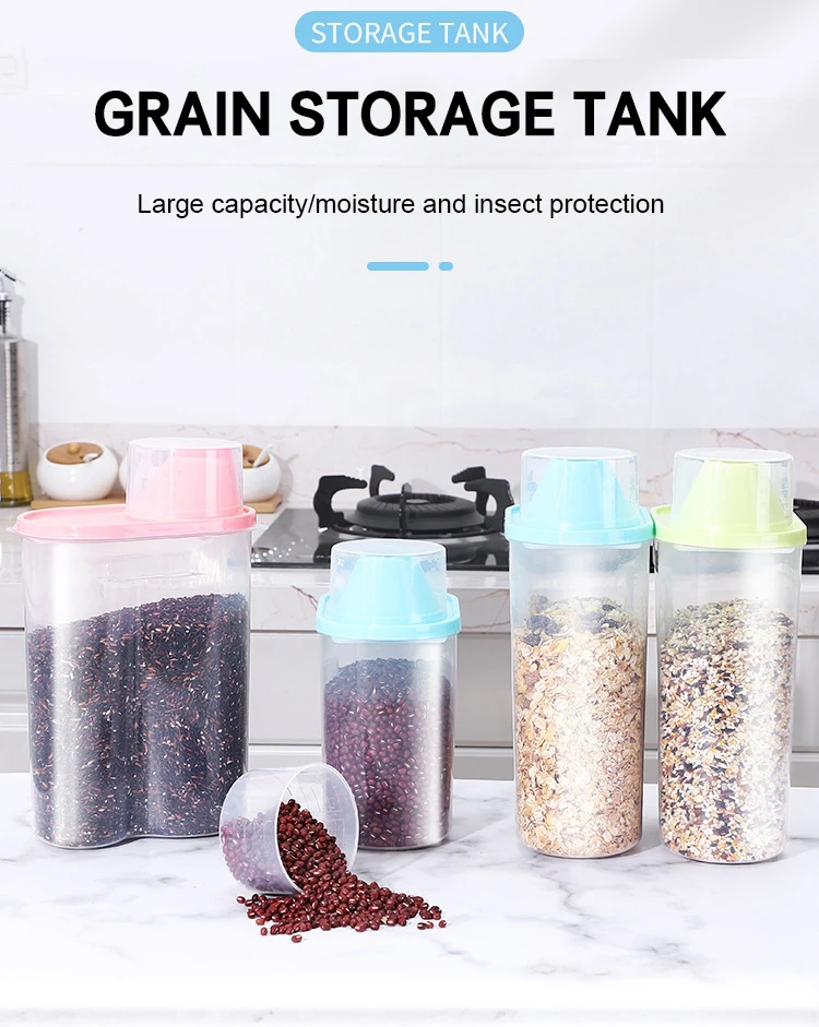 Rice Airtight Dry Food Storage Containers With Pourable Spout Rice Bin ...