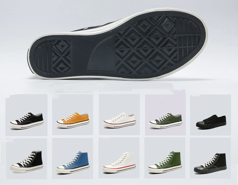 Low-cut Black Outsole Classic Fashion Unisex Canvas Trendy Designer ...