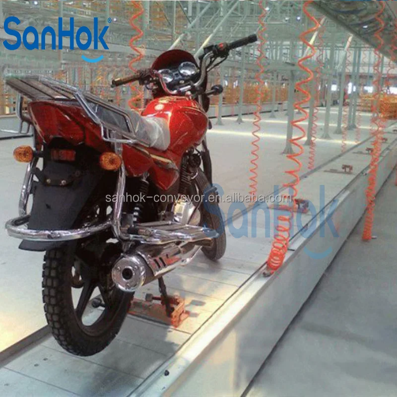 Automatic Chopper Motorcycle Assembly Line - Slat Chain Conveyor with ...