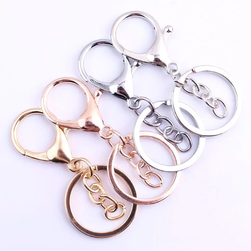 30mm Key Ring Long 70mm - Classic Keychain with Plated Lobster Clasp