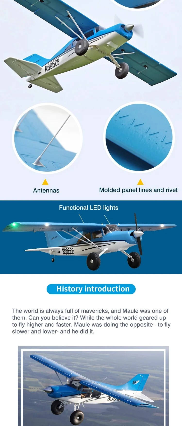 FMS Maule 1500mm RC Plane PNP Kit - STOL & Scale Details