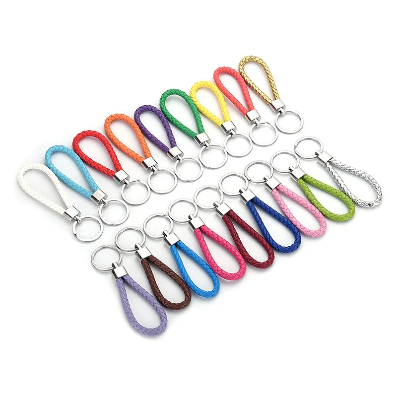 Creative Colorful Braided Hand Weave Rope Strap Wrist Band Key Chain ...