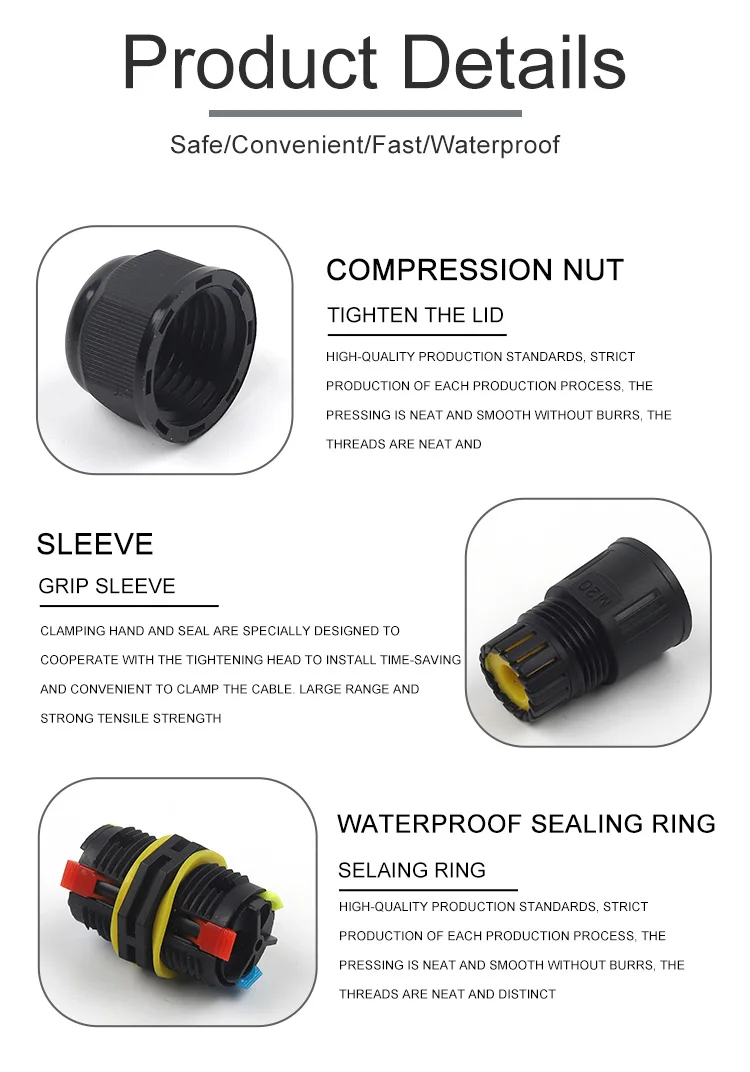 M20 IP68 Quick Terminal Adapter Wire Connectors Electrical Cable ...