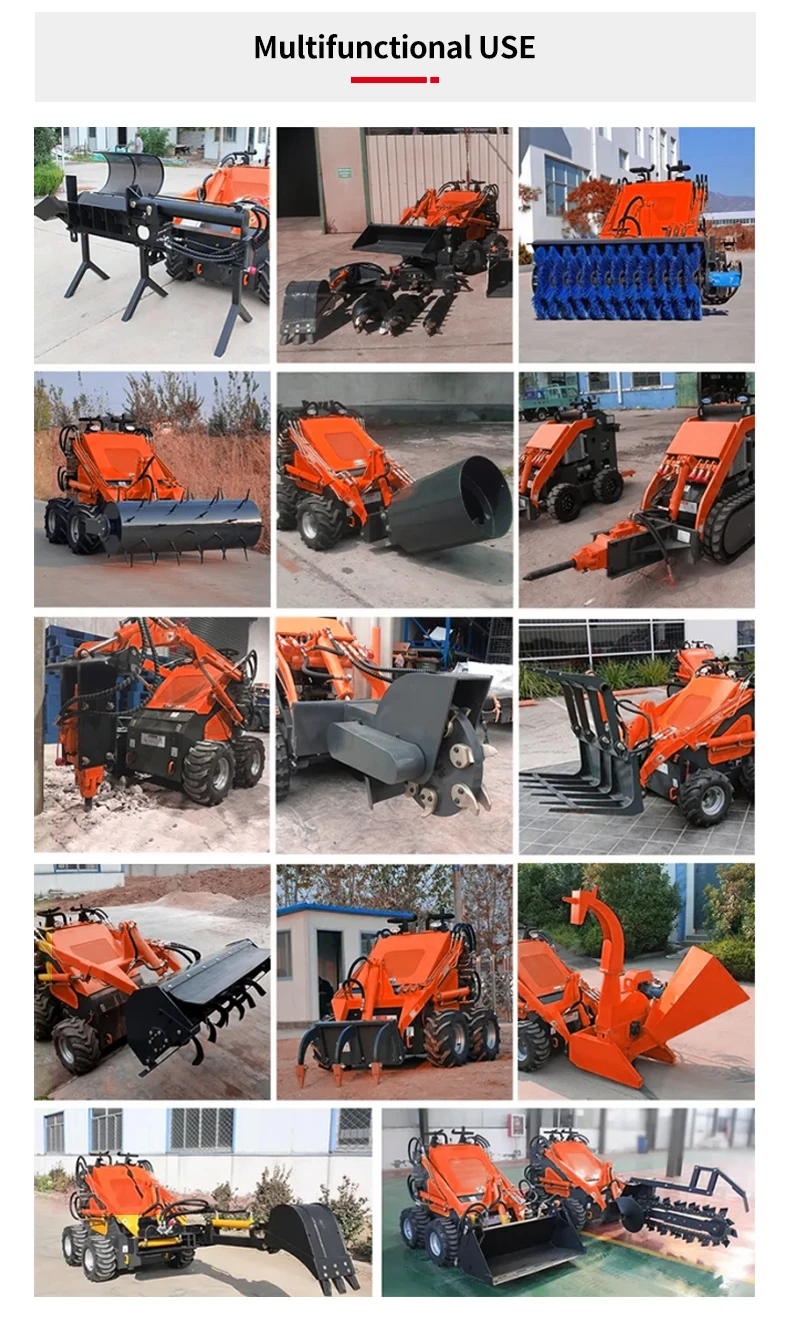 Mini Loader Skid Steer Snow Blower Ce Certificated Mini Skid Steer ...
