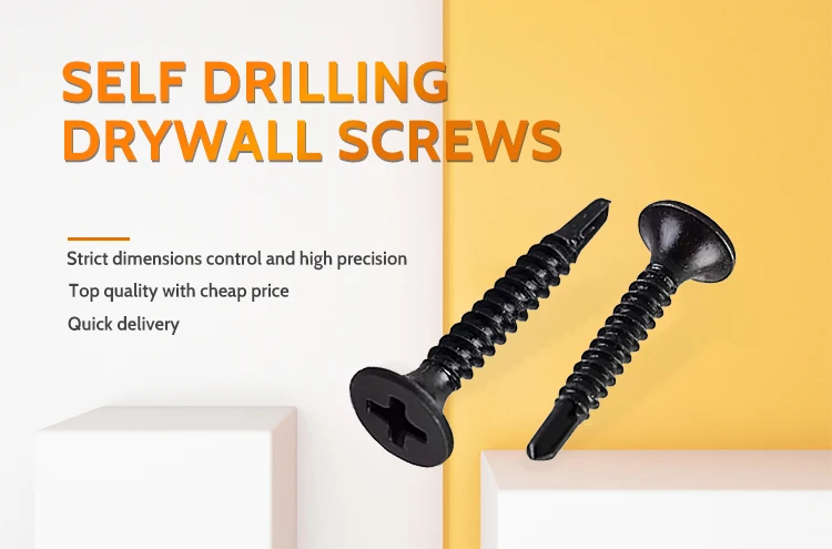 Self Drilling Drywall Screws - Black Bugle Head Galvanized