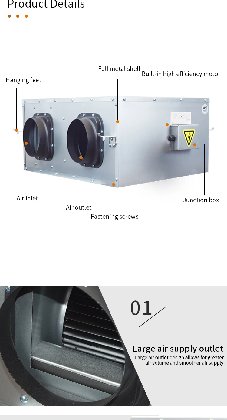 Silent Two-way Flow Fresh Air Ventilation System Commercial Household ...