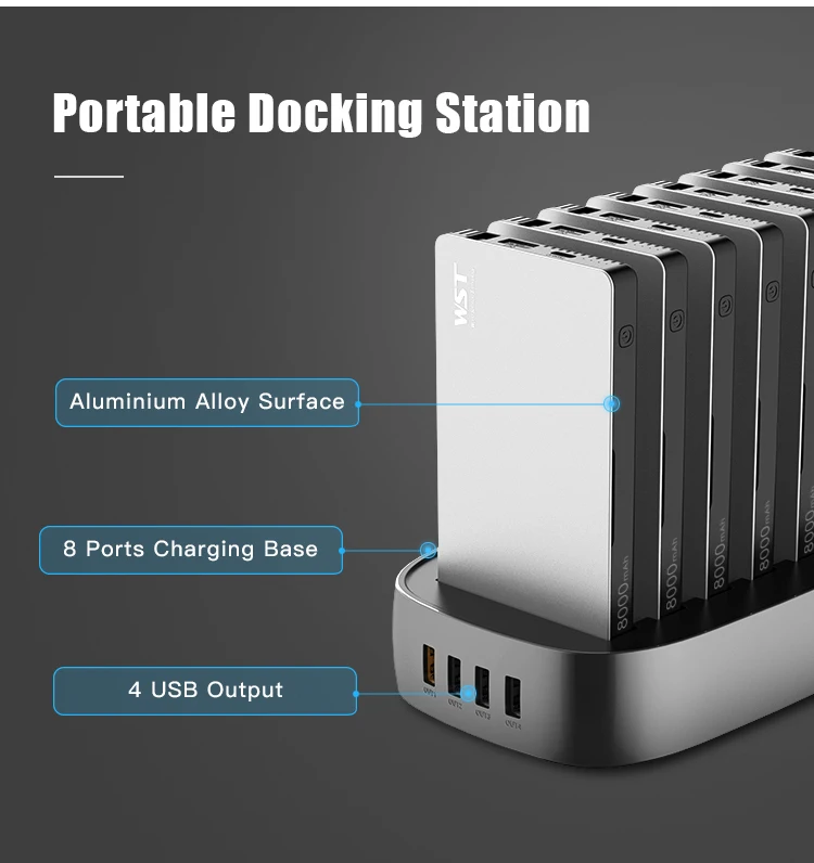 Portable 8 in 1 Type-C Power Bank Docking Station 8000mAh for ...