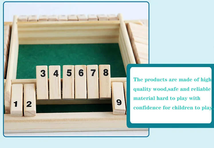 Wooden Shut the Box Game in the 4 Way Educational Game 1-4 Players Shut ...