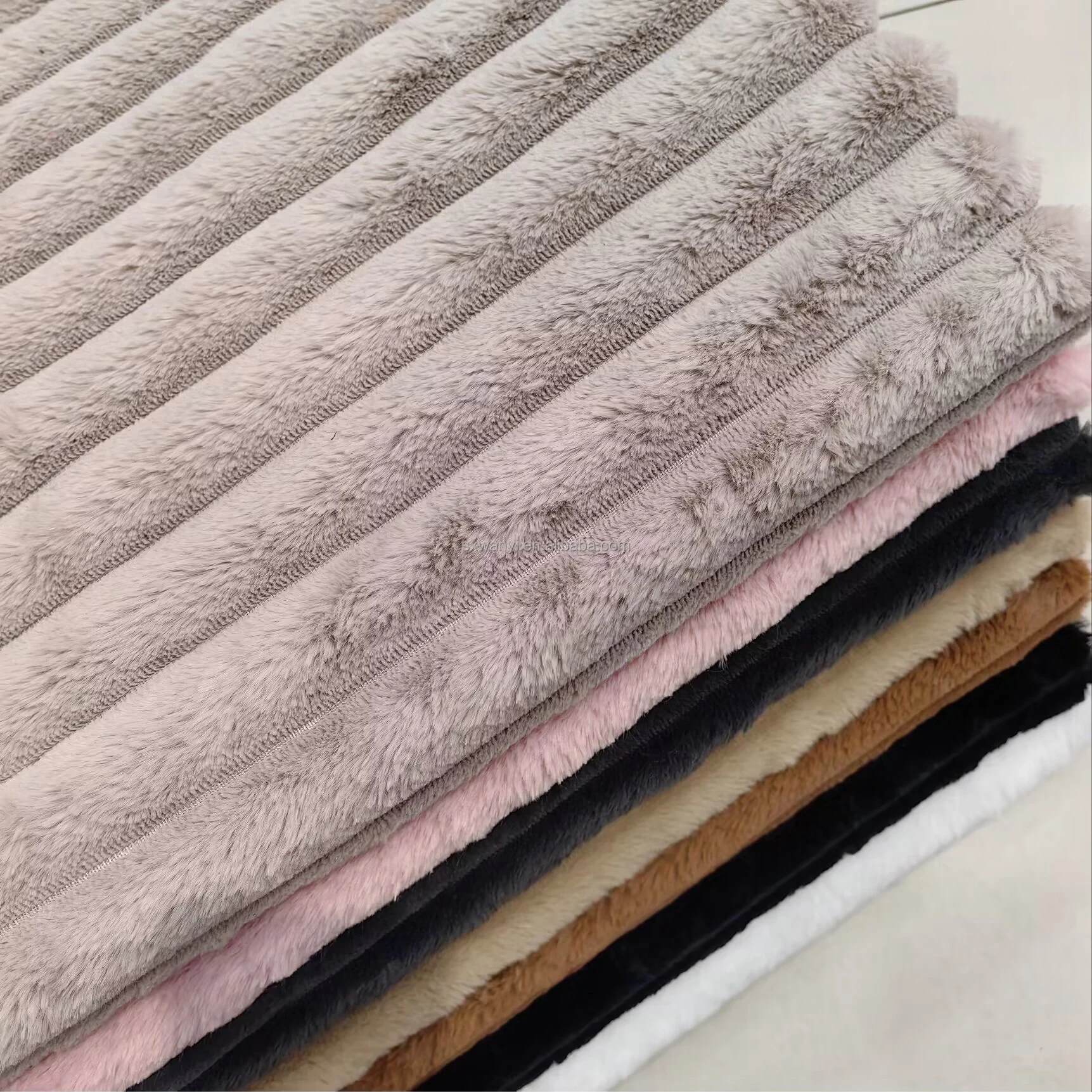 144f Polyester Rabbit Hair Jacquard Pattern Autumn Winter Fabric Brush ...