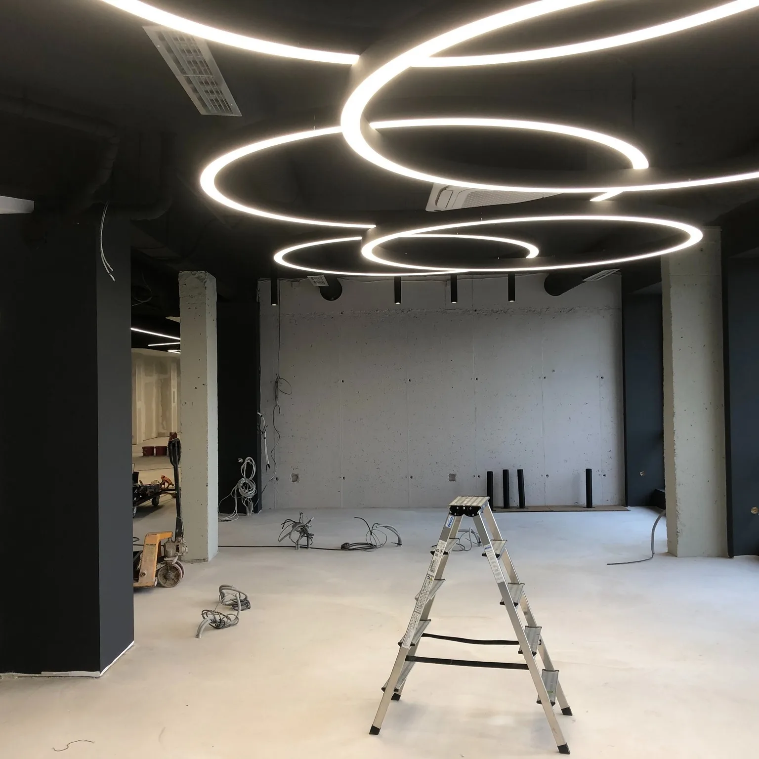 Restaurant Ceiling Suspension Circular Profile Light Fittings Curved ...