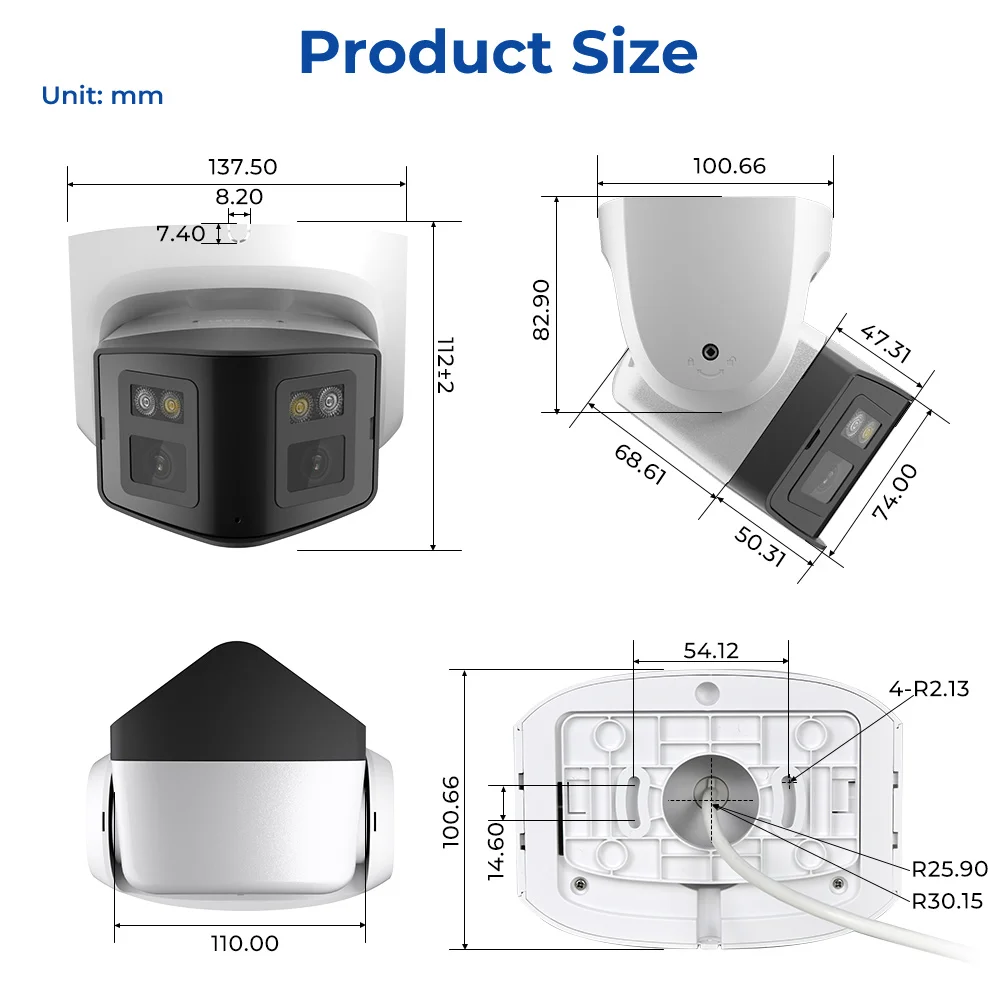 Hik Compatible 5MP 8MP Dual Lens Camera - Panoramic Security