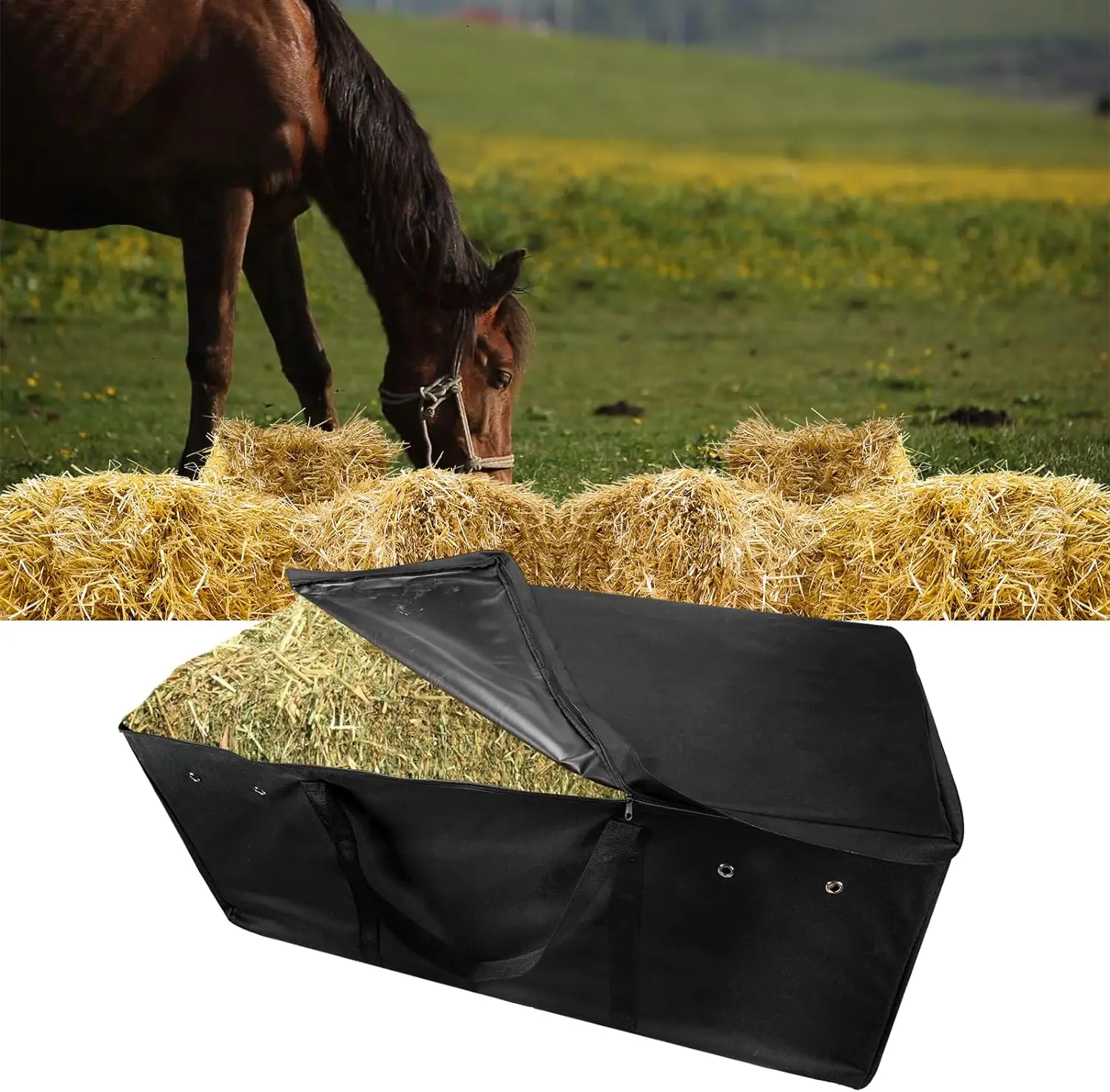 Heavy Duty 44-Inch Nylon Tote Fabric Hay Bale Storage Bag for Freshness ...