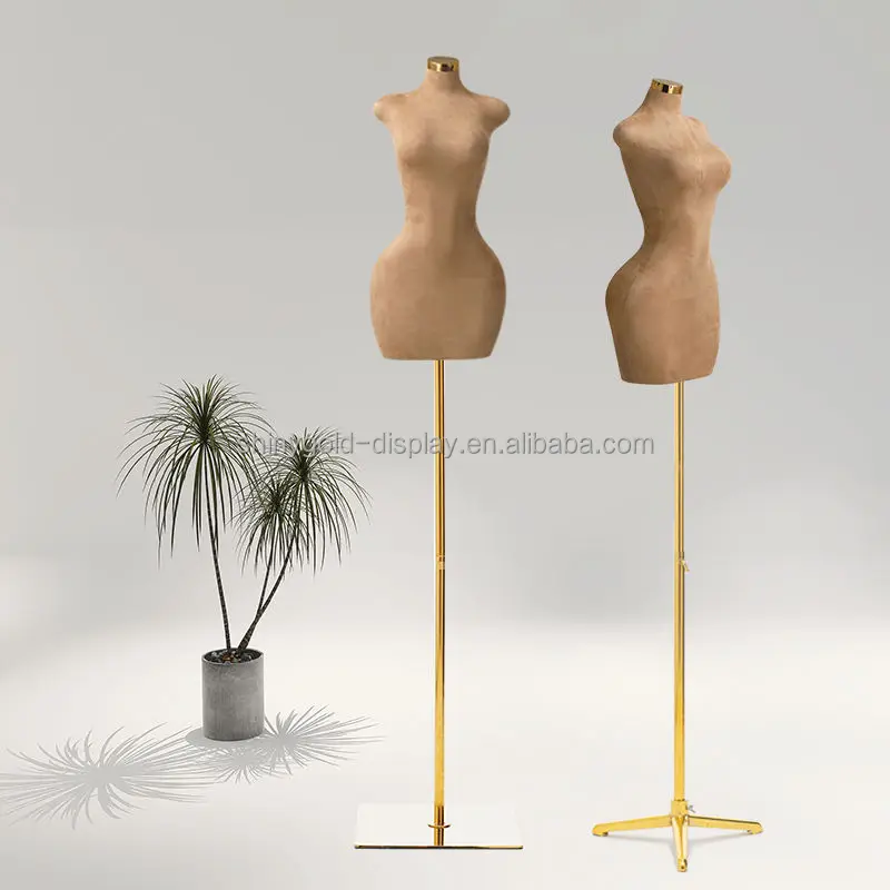 Wholesale Velvet Curvy Female Mannequin Big Hip Dress Form Women Upper ...