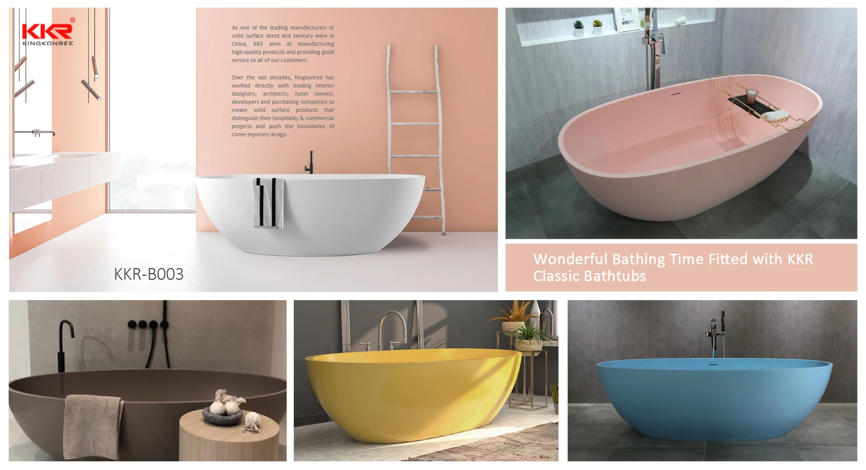 Royal Blue Acrylic Freestanding Bath Tub - Modern Solid Surface Soaking ...