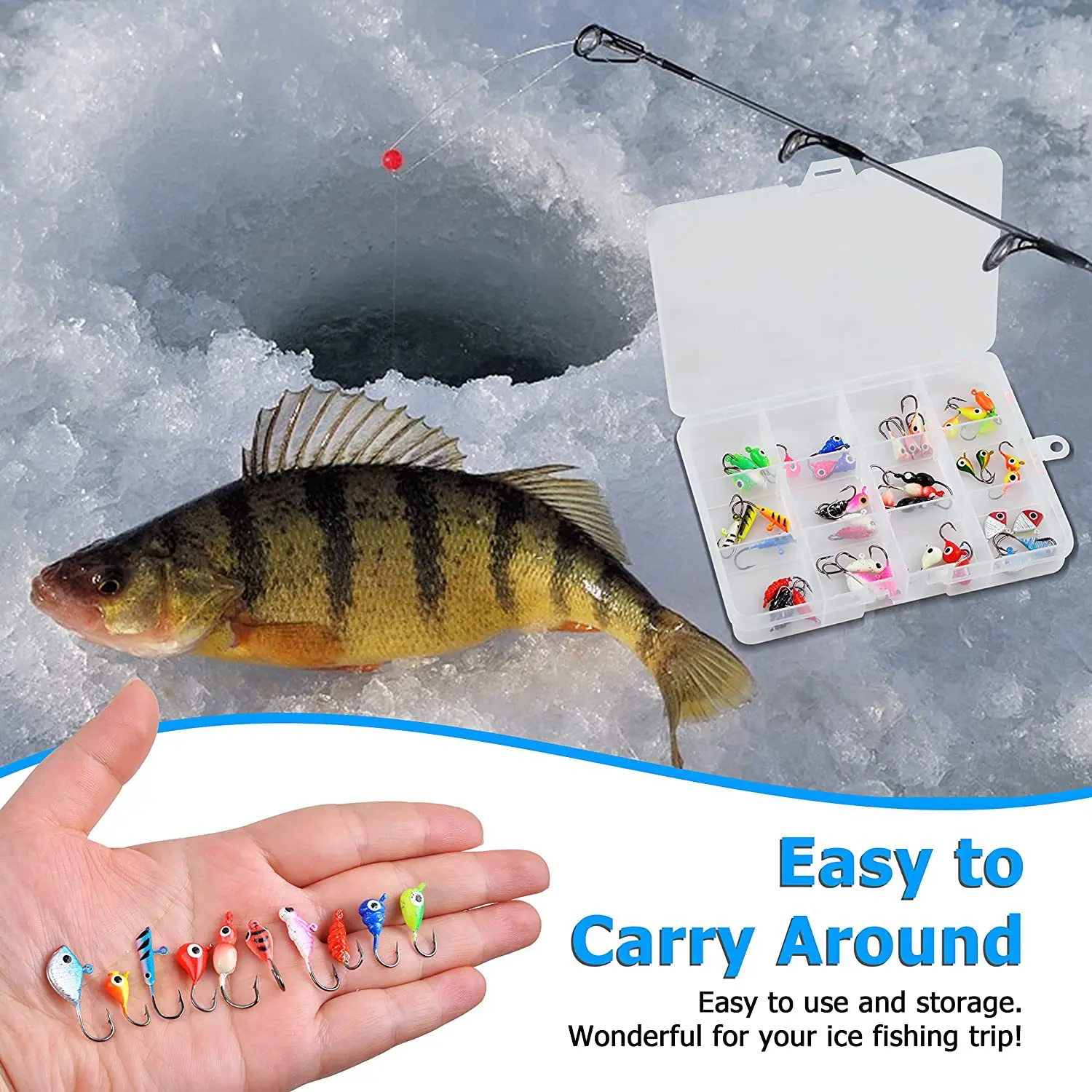 Top Right Fh9015 Ice Fishing Kit Ice Fishing Jig Mini Lead Jig Head ...