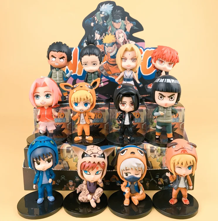 Wholesale Anime Cartoon Mini 3d Lucky Box Figure 12pcs Kakashi Sasuke ...