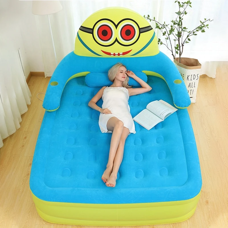 Split Type Inflatable Airbed with Cartoon Backrest