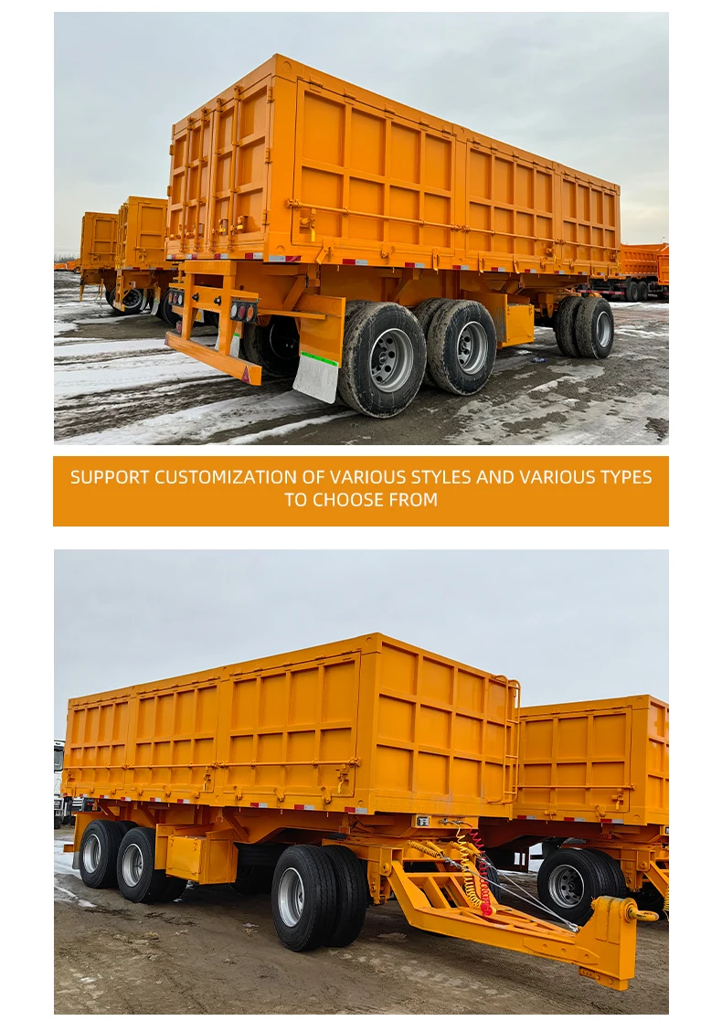 Hydraulic Tipping Trailer Full Trailer Tipping Truck Dump Truck Side ...