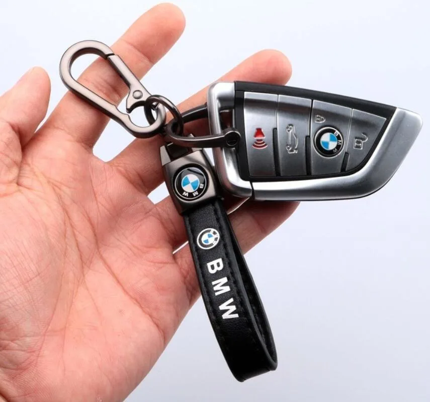 Factory Sale Luxury Metal Car Keychain Genuine Leather Car Keychain ...