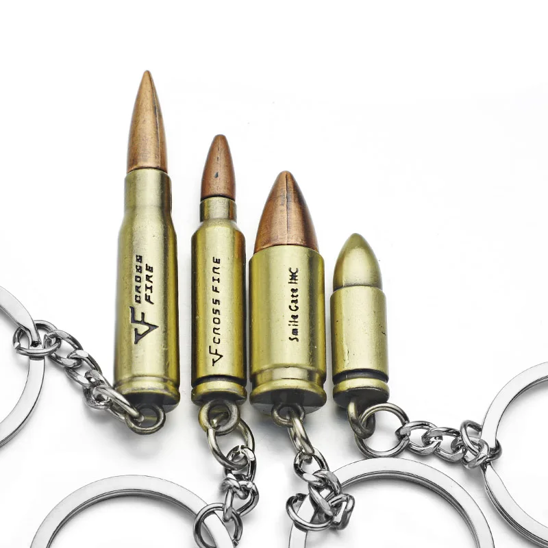 Custom Metal Gold Bronze Gun Bullet Car Keychain Promotional High ...