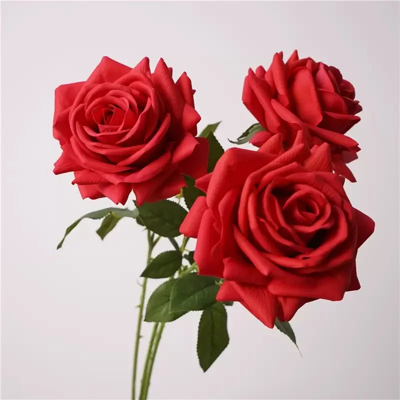 Single Stem Real Touch Roses Bulk Wholesale Red White Latex Rose For ...