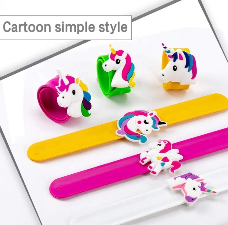 Oksilicone Kids Birthday Party Slap Bracelet Christmas Wristband Flip Sequin Slap Band Unicorn ...