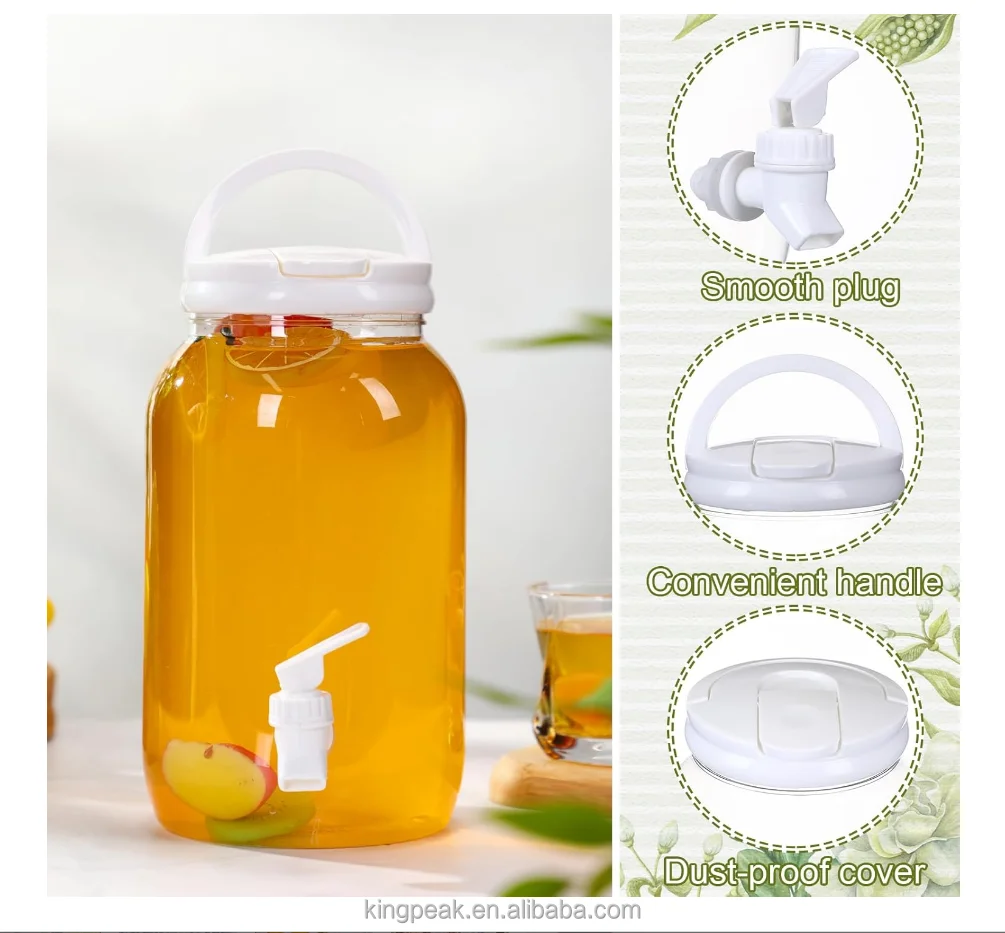 1 Gallon Plastic Beverage Dispenser with Spigot for Parties